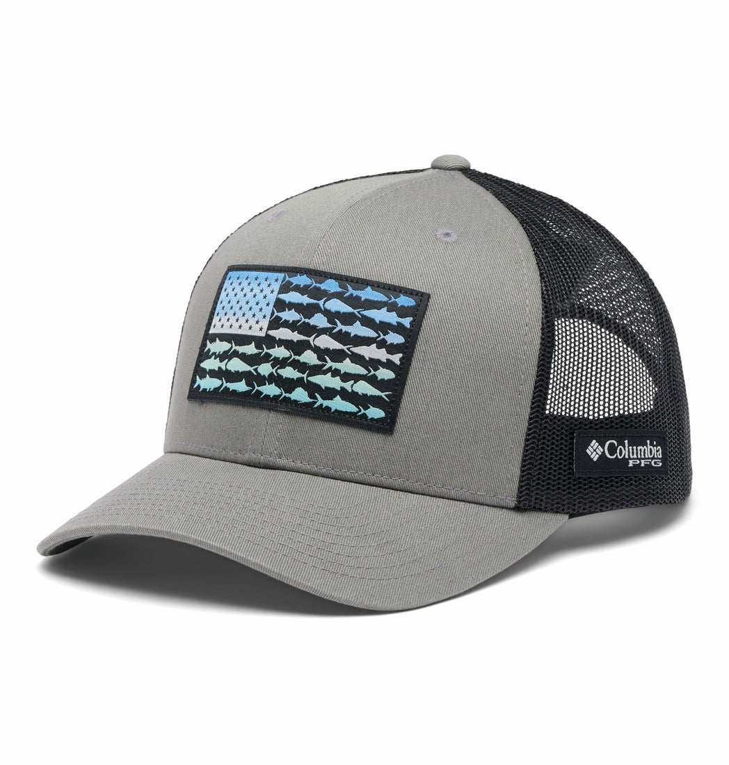 Men's PFG Fish Flag Mesh Snapback Hat - (High Crown)