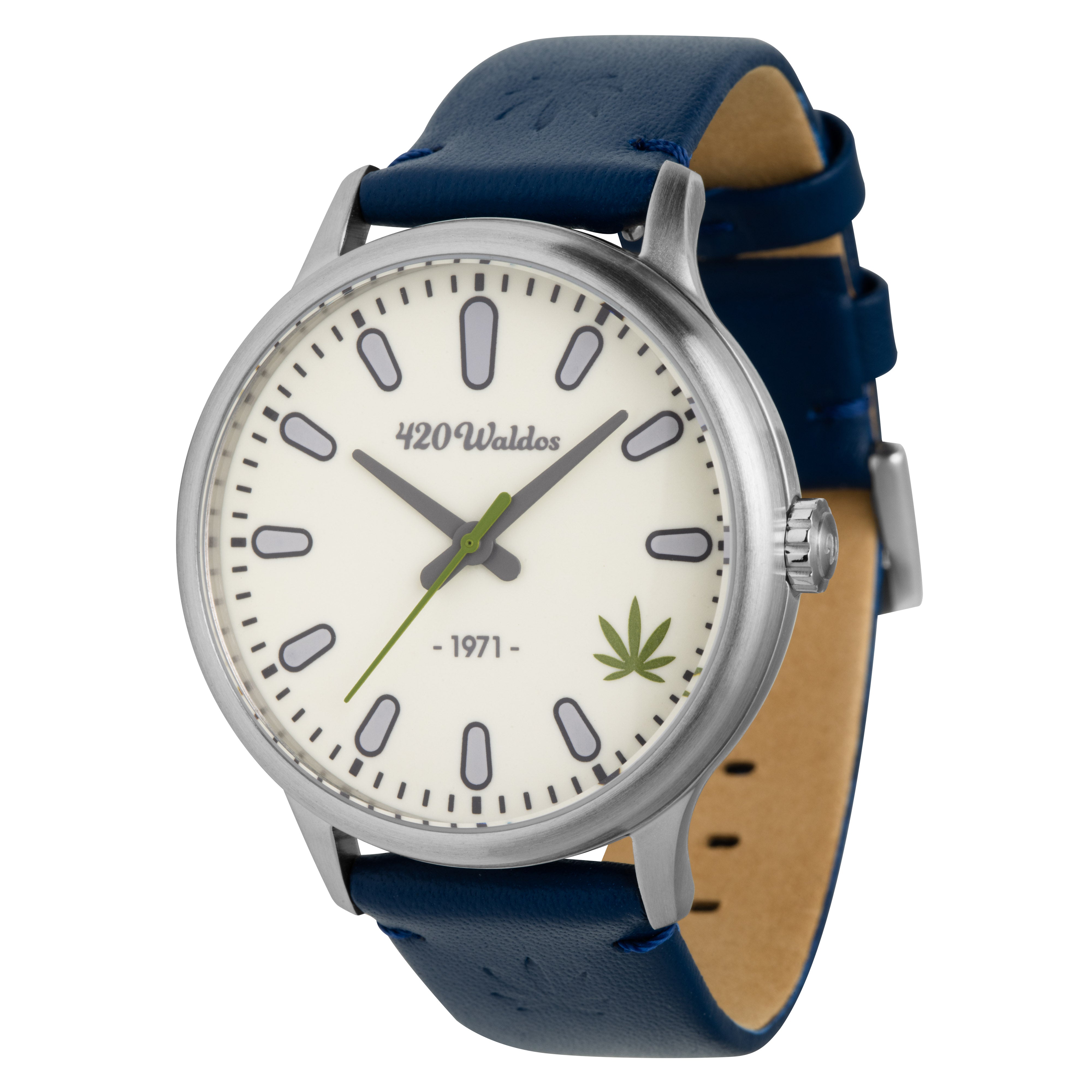 BUD Series Wrist Watch | White Dial, Dark Blue Band